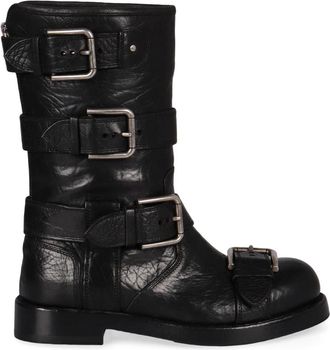 Dolce & Gabbana Femme, Chaussures, Noir, Taille: 39 EU Bernini Buckle Bottes