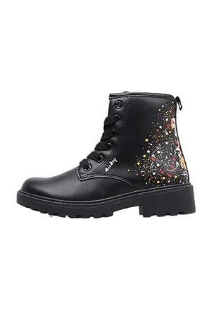 Geox J Casey Girl Bottines à la Cheville, Black Multi Coloured, 33 EU