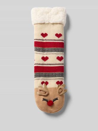 Capelli Socken mit Kunstfellbesatz Modell Norweger Reindeer Home
