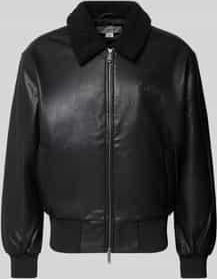 Calvin Klein Jeans Regular Fit Jacke in Leder-Optik mit Umlegekragen