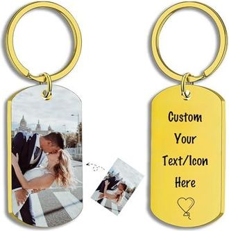 Generic Porte Clef Personnalisable Porte Clef Photo Personnalisation Double Face - Téléchargement Une Image, Ajout De Texte Cadeau Saint Valentin Homme Cadeau