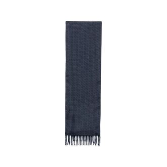 Ferragamo Geometrischer Print Rechteckiger Schal - - Accessories - Herren - Blau - ONE SIZE