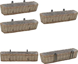 vidaXL Vidaxl - Jardini&egrave;res de balcon 2 pcs osier avec rev&ecirc;tement en pe 80 cm - Jardini&egrave;re En Osier - Pot De Fleurs Ext&eacute;rieur - D&eacute;coration Jardin - Plante