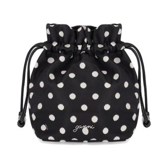 Ganni Femme, Sacs, Noir, Taille: ONE Size Printed Bou Bucket Pouch with Dots