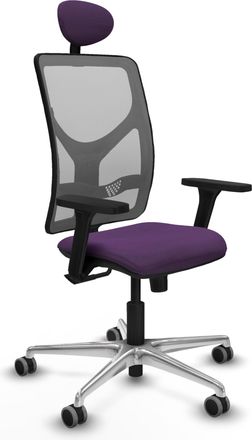 Piqueras y Crespo B&uuml;rostuhl aus Netzstoff mit 3D-Armlehnen, h&ouml;henverstellbarer Lendenwirbelst&uuml;tze und festem Kopfteil, ausgestattet mit 3 Positionen und Schneideschaum,