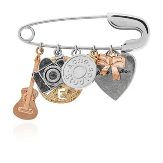 Acne Studios unisex, Accessoires, Gris, Taille: ONE Size Broche avec breloques