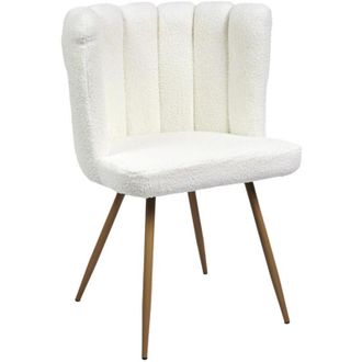 The Home Deco Factory The Home Deco Factory - Chaise Ariel Bouclette Blanc Home Deco Factory