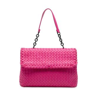 Bottega Veneta Sac bandouli&egrave;re en cuir tress&eacute; Pre-owned - Femme - Pre-owned - Rose - Taille: ONE Size