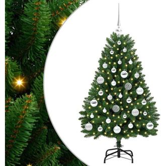 vidaXL K&uuml;nstlicher Weihnachtsbaum Gr&uuml;n 120 cm PVC und Metall vidaXL