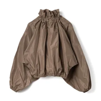 Patou Puff Sleeve Faille Blouse - Brown