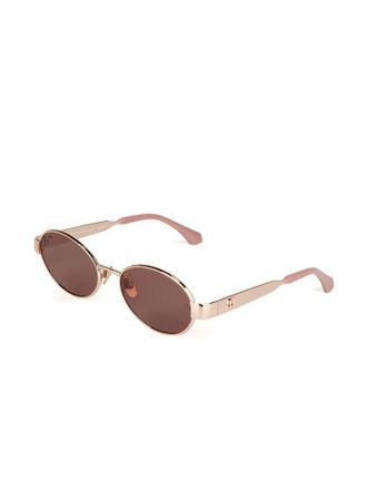 Ana Hickmann Womens Sunglasses Gold-Pink Metal Eyewear - Gold/pink
