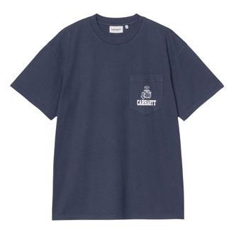 Carhartt Work in Progress Homme, Tops, Bleu, Taille: XS Pond Corps Pocket T-shirt