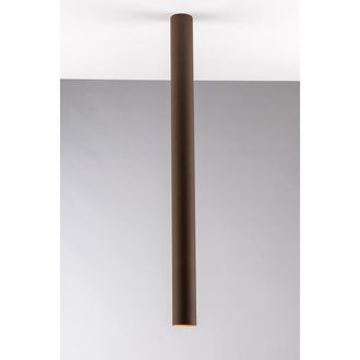 Luce-Ambiente-Design Fluke Cylindrical Ceiling Light in Bronze Metal 75 cm