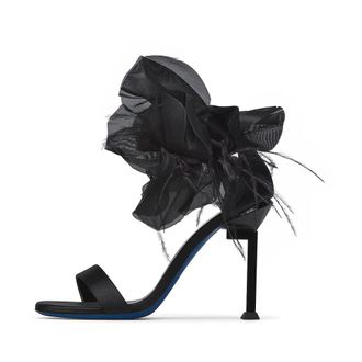 Loriblu Femme, Chaussures, Noir, Taille: 37 EU Sandales &agrave; talons hauts orn&eacute;es de fleurs