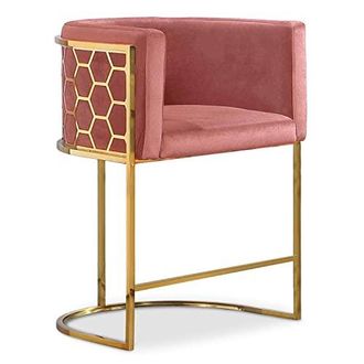 Menzzo Stuhl, Samt, Rosa, L64 x T56 x H96 cm