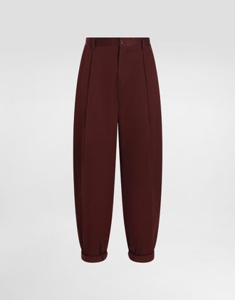 Dolce & Gabbana Hose Mit Doppelter Bundfalte Aus Baumwollgabardine - Mann Hosen Und Shorts Mehrfarbig 52