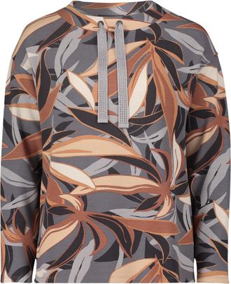 Betty Barclay Damen Sweatshirt mit hohem Kragen 36, Grey/Brown