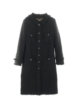 Dolce & Gabbana manteau en tweed &agrave; simple boutonnage (ann&eacute;es 2000) - Noir