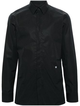 Givenchy chemise en coton &agrave; logo brod&eacute; - Noir
