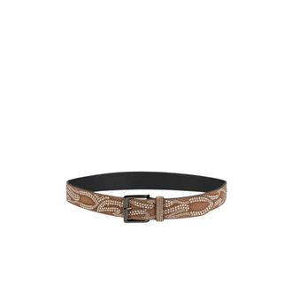 Alma En Pena Alma EN Pena, Femme, Accessoires, Brun, Taille: M Ceinture &agrave; perles de flamme