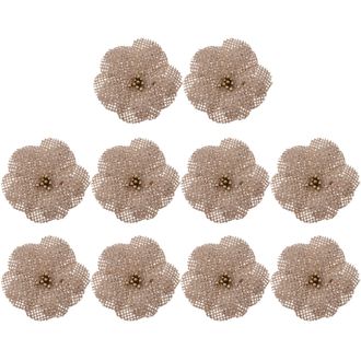 FOMIYES 10 St&uuml;ck Juteblumen aus Nat&uuml;rlichem Jutestoff Rustikale Selbstgemacht Bastelblumen f&uuml;r Party und Festdekoration Leichte Leinenblumen f&uuml;r Handarbeit un