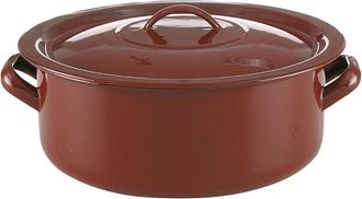 Quid Classico Emaille-Topf aus emailliertem Stahl, 34 cm, 12,5 l, Braun