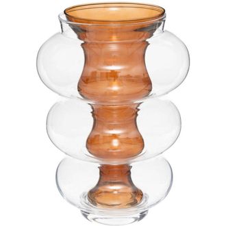 Atmosphera Vase Double Atmosphera x matali crasset H36cm aus bernsteinfarbenem Glas Atmosphera cr&eacute;ateur dint&eacute;rieur