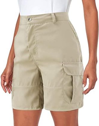 Generic Short Cargo Femme Été Taille Haute Stretch Short de Loisirs Couleur Unie Respirant Séchage Rapide Pantalon dété Extérieur Léger Trekking Sport avec Mu