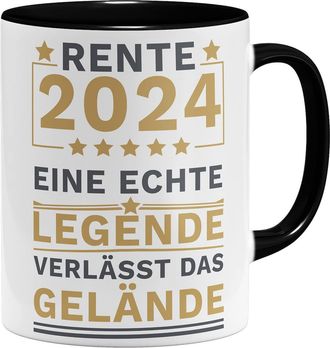 OM3 eine Legende verlässt das Gelände - Rente 2024 Kaffee-Tasse mit Spruch Abschiedsgeschenk Ruhestand| Keramik Becher | 11oz 325ml | Beidseitig Bedruckt 