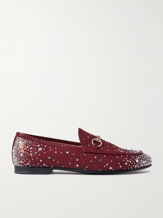 Gucci Jordaan Loafers Aus Canvas Mit Jacquard-muster Und Lederbesätzen - Rot