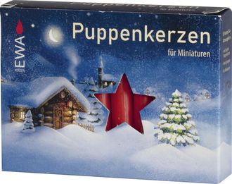 Rudolphs Schatzkiste Puppenkerzen Rot 20 St&uuml;ck BxHxT 1x6,5x1cm NEU Kerzen Kerze Wachs Holzpyramide Tischdekoration Pyramide Weihnachten W&auml;rmespiel Lichter Figur Edelholz S