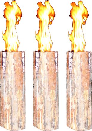 Generic Schwedenfeuer 3 St&uuml;ck Baumfackel Finnenfackel Gartenfackel Fackel H 60 cm D 15-20 cm