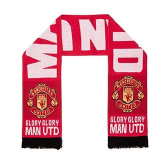 Manchester United FC officiel - &Eacute;charpe en tissu jacquard - th&egrave;me football - Rouge Glory Glory