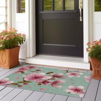 Generic Rose Tapis Doux et Moelleux, Fleurs Printemps Nature Tapis Design &agrave; Poil Ras Doux pour Salle &agrave; Manger Chambre Adulte et Ado 160 x 230 cm