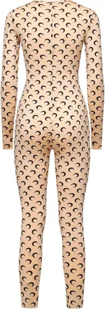 Marine Serre Monogram-Print Bodysuit - Beige