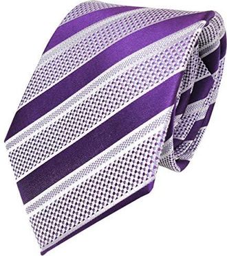 TigerTie Designer Soie Cravate Mauve Lilas Argent Ray&eacute; - Cravate Soie