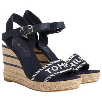 Tommy Hilfiger Damen Wedge Espadrilles Seasonal Webbing Wedge Keilabsatz, Blau (Space Blue), 41 EU