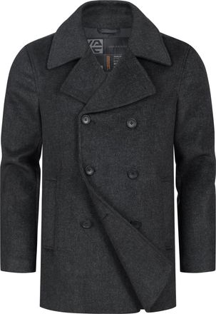 Indicode Herren INParade Klassischer Herrenmantel aus Wollmix | Wintermantel mit Reverskragen f&uuml;r M&auml;nner Black, M