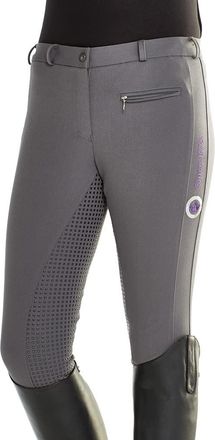 Pfiff 102235 Damen Reithose -Yasmin- mit Silikon-Grip Besatz, Grau 38