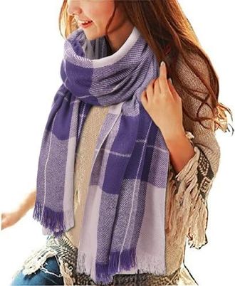 Heekpek Grande Taille Femme Homme Echarpe Hiver Chaud en Cachemire Imitation Carreaux Doux &eacute;charpe &eacute;pais Pull Ch&acirc;le Mode &eacute;charpe Fra&icirc;che Cadeau Unisexe Cadeau