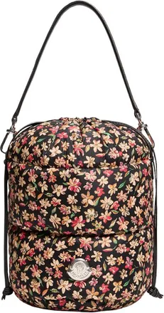 Moncler Moncler Caradoc Floral Bucket Bag, Women, Black, Size: One Size