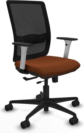 Piqueras y Crespo Drehbarer Schreibtischstuhl mit Haches-Rollen mit wei&szlig;en und schwarzen Armlehnen, h&ouml;henverstellbare Lendenwirbelst&uuml;tze, ausgestattet mit Syncro/Trasla