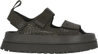 UGG Ugg, Femme, Chaussures, Brun, Taille: 40 EU Goldenglow Embossed Sandal