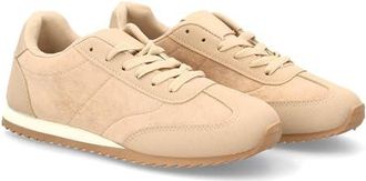 Shoes & Blues Baskets pour femme, design classique, semelle plate dentée et confortable, fermeture à lacets. Imprimé uni. Idéal pour la saison automne., beige, 39 E