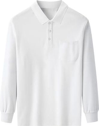 Generic Polo pour homme - Chemise de golf d&eacute;contract&eacute;e boutonn&eacute;e - L&eacute;ger et respirant - Manches longues - Printemps et automne - Hauts confortables 2026, blan