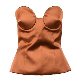 Nineminutes Elegantes Top mit Polyester und Elastan - - Tops - Damen - Braun - 2XL