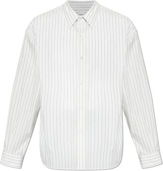 Versace Homme, Chemises, Blanc, Taille: 2XL Chemise ample ray&eacute;e en popeline de coton