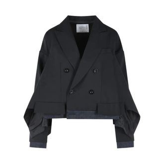 sacai Suiting x Denim Jacke - - Jackets - Damen - Schwarzk - M