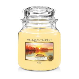 Yankee Candle Company Autumn Sunset Duftkerze, Glas, Gelb, 10.7 cm Mittel