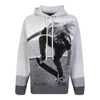 Palm Angels Knitted Hoodie - - Sweatshirts & Hoodies - Herren - Grau - S